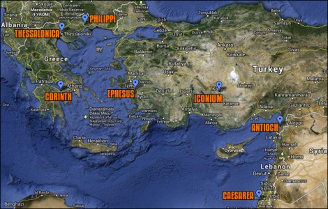 Early Churches Map | They All Practiced Head Coverings | The Head ...